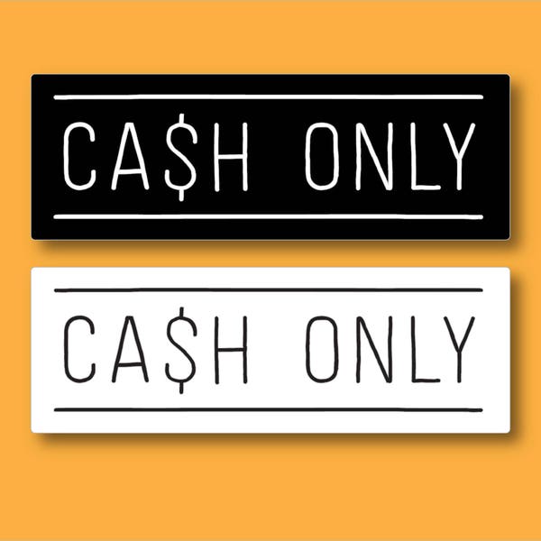 Cash Only Sign - Etsy