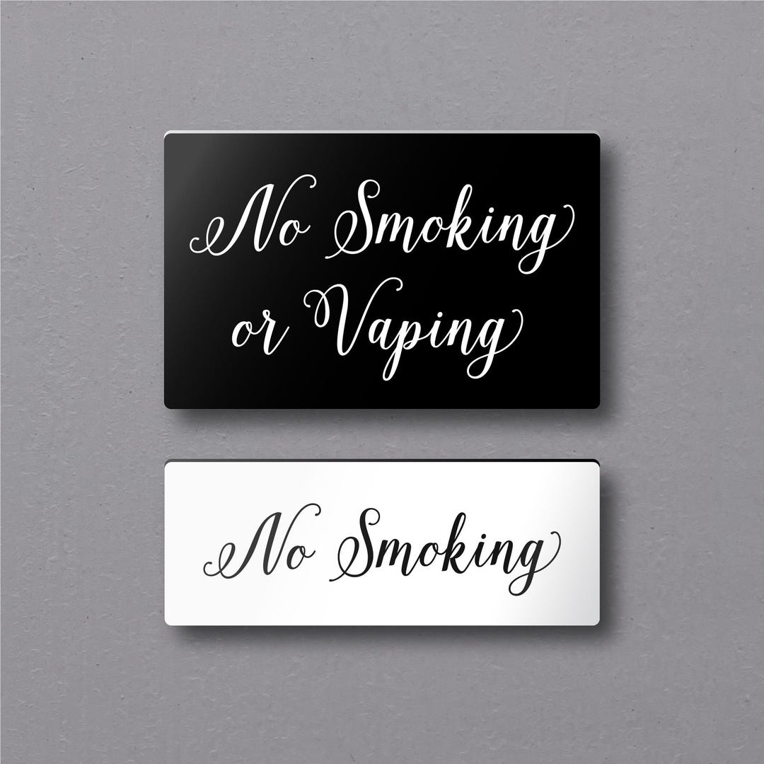 NO SMOKING or VAPING Sign - Lightweight and Easy to Install, Modern ...