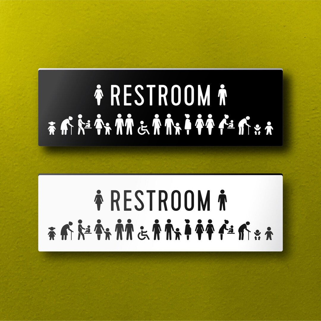 ALL-GENDER RESTROOM Sign With Mens' Changing Table Icon/transgender ...