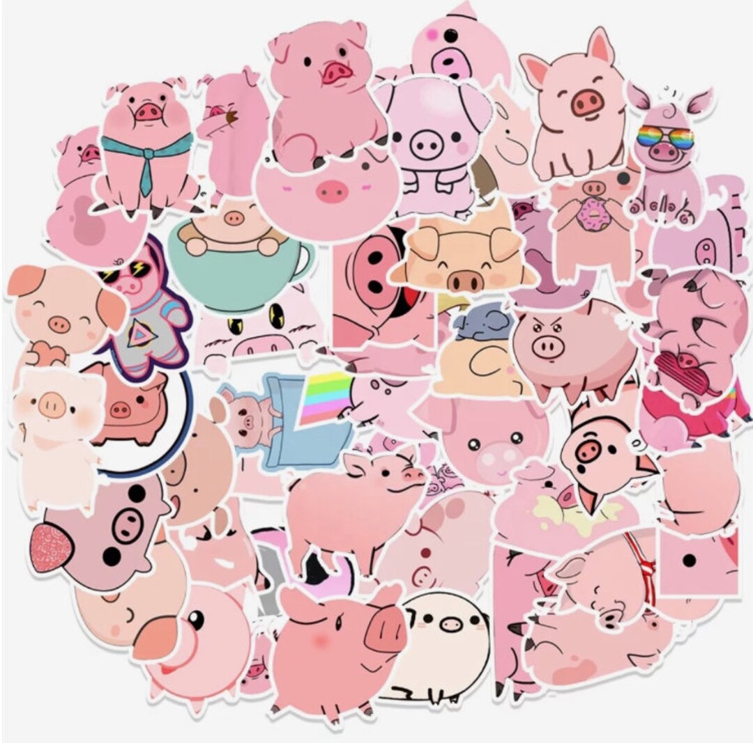 50 Cute Pig Sticker Variety Pack - Etsy