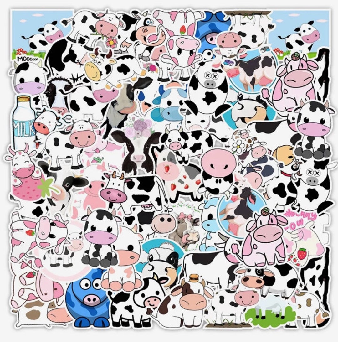 50 Cartoon Cow Sticker Variety Pack - Etsy