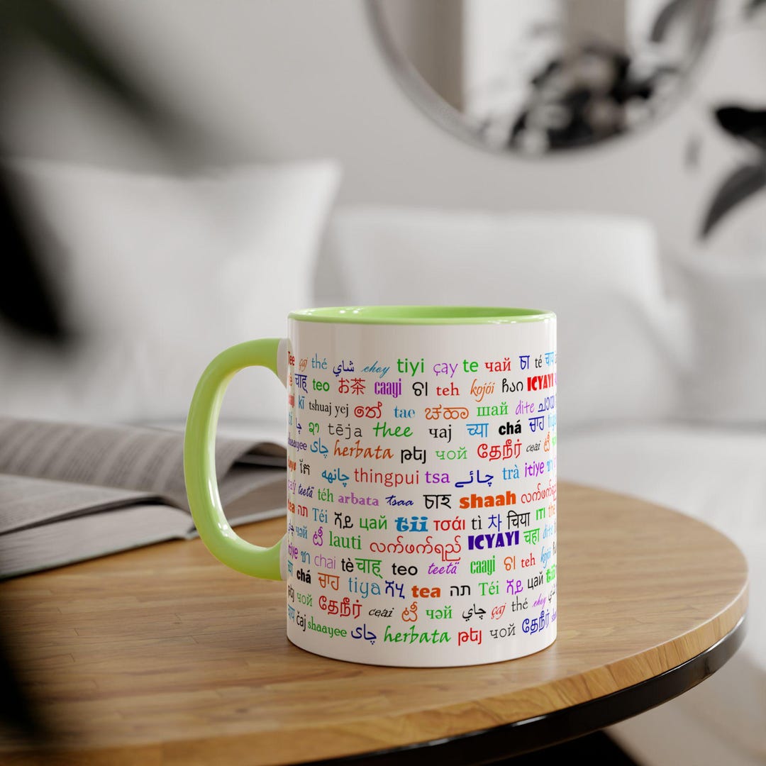 Tea in Multiple Languages Mug, Gift for Polyglot, French, Spanish ...