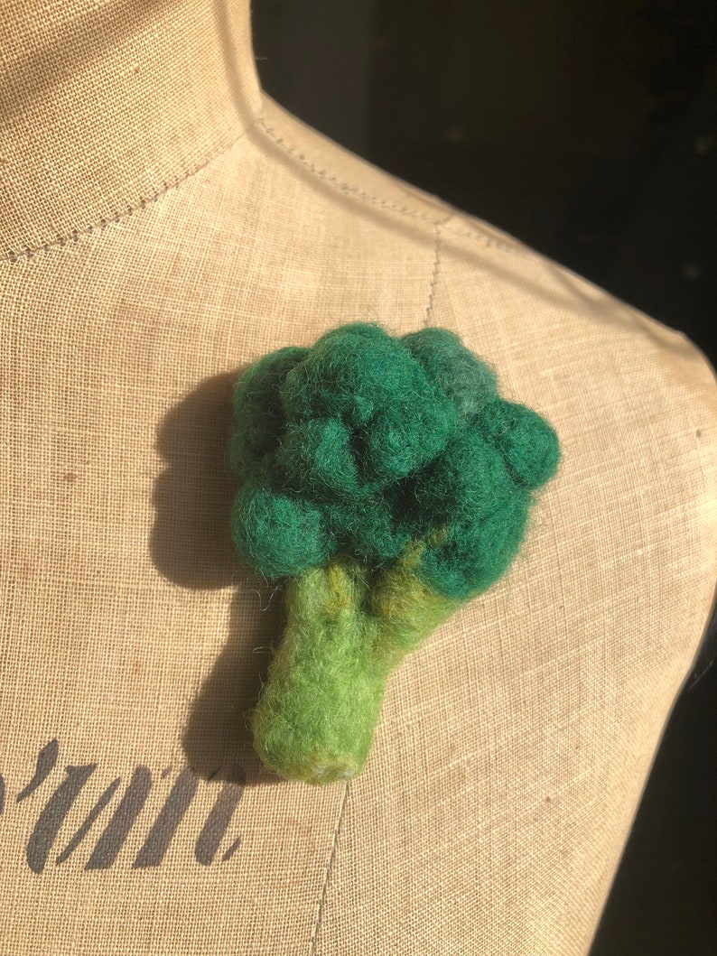 Handmade Needle Felted BROCCOLI Vegetable Brooch Pin Badge - Etsy