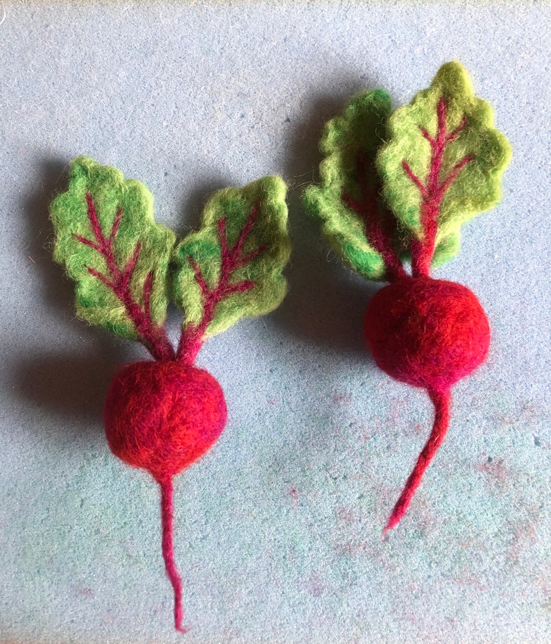 Needle Felted BEETROOT Vegetable Brooch Pin Badge Accessories - Etsy