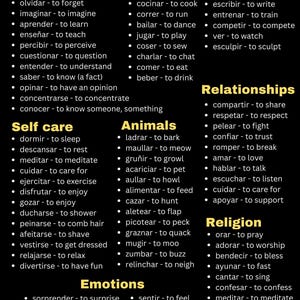 Spanish Verbs (physical Laminated Guide) - Etsy