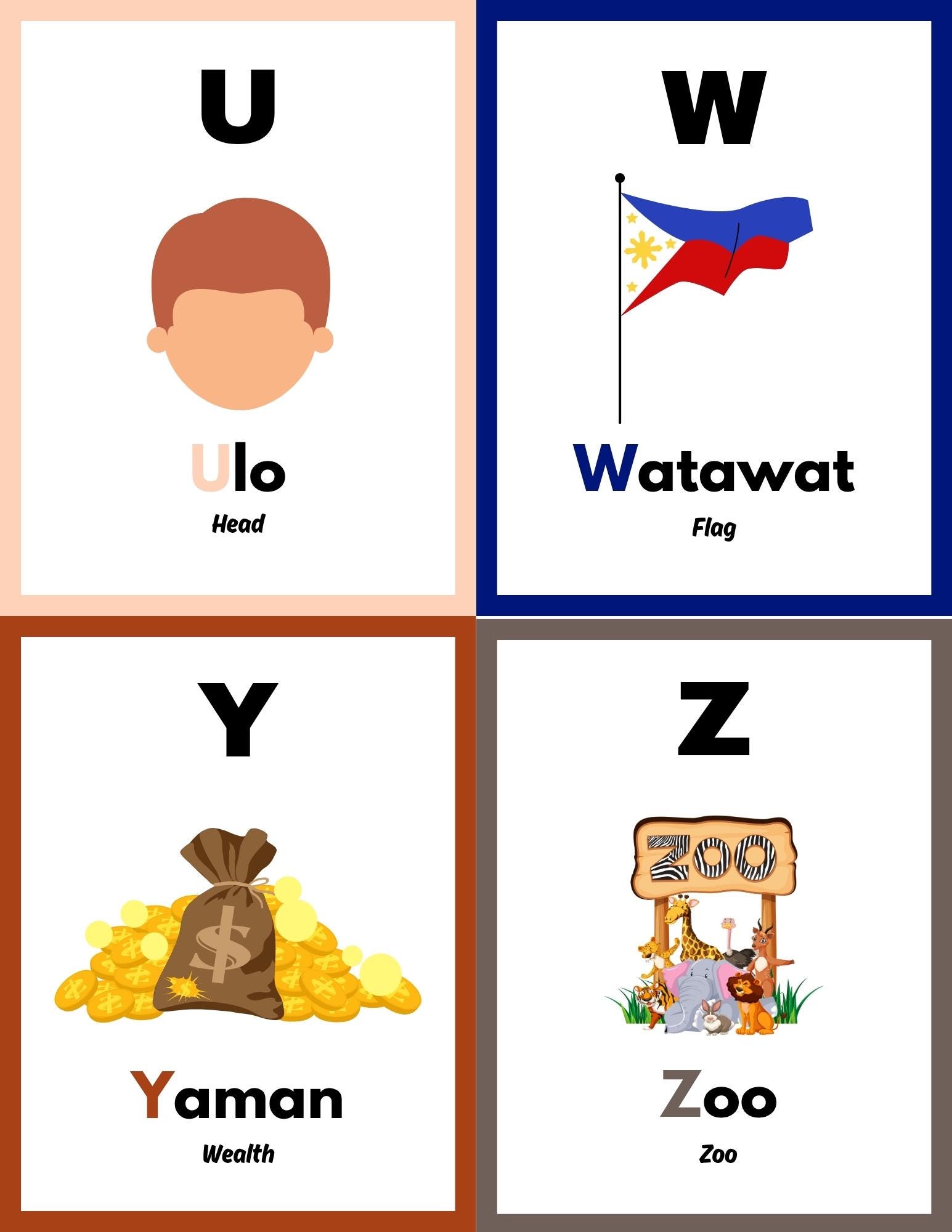 Tagalog Alphabet Flashcards - Etsy