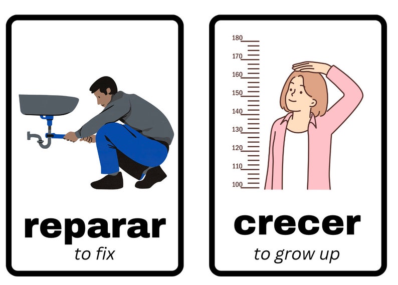 Spanish Flashcards (digital) - 500+ Spanish Flashcards - Etsy