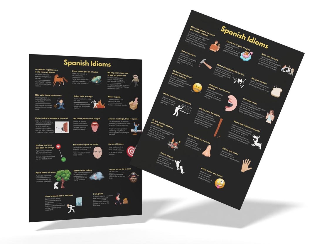 Spanish Idioms Cheatsheet (physical Laminated Guide) - Etsy