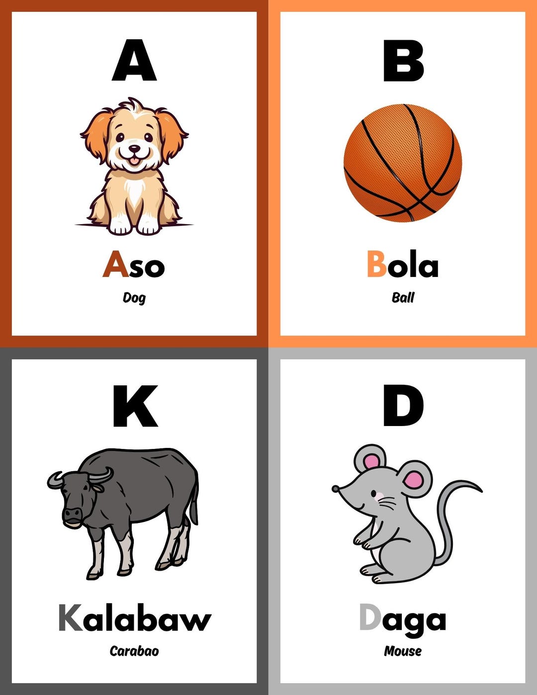 Tagalog Alphabet Flashcards - Etsy
