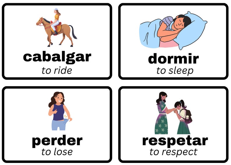 Spanish Flashcards (digital) - 500+ Spanish Flashcards - Etsy