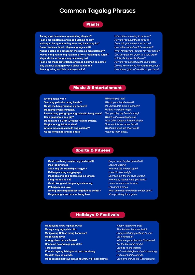 Common Tagalog Phrases (digital File) - Etsy