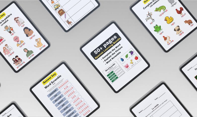 Learning Spanish for Kids (bundle) - Etsy