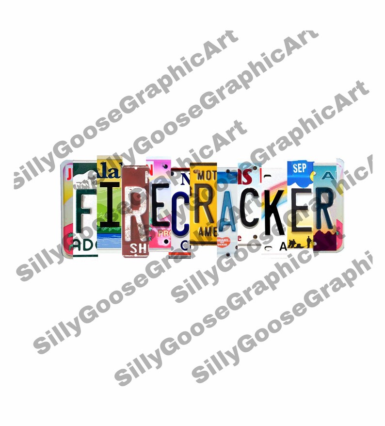 Firecracker License Plate Design PNG ONLY | Graphic Tee Art ...
