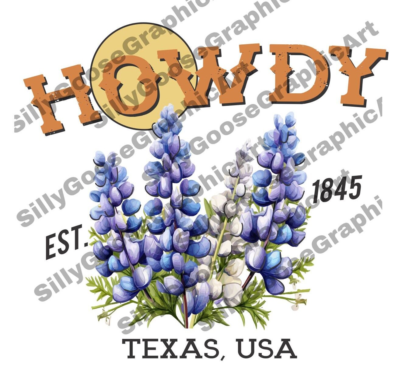 Howdy Bluebonnets PNG | Transparent Background | Digital Art Design ...