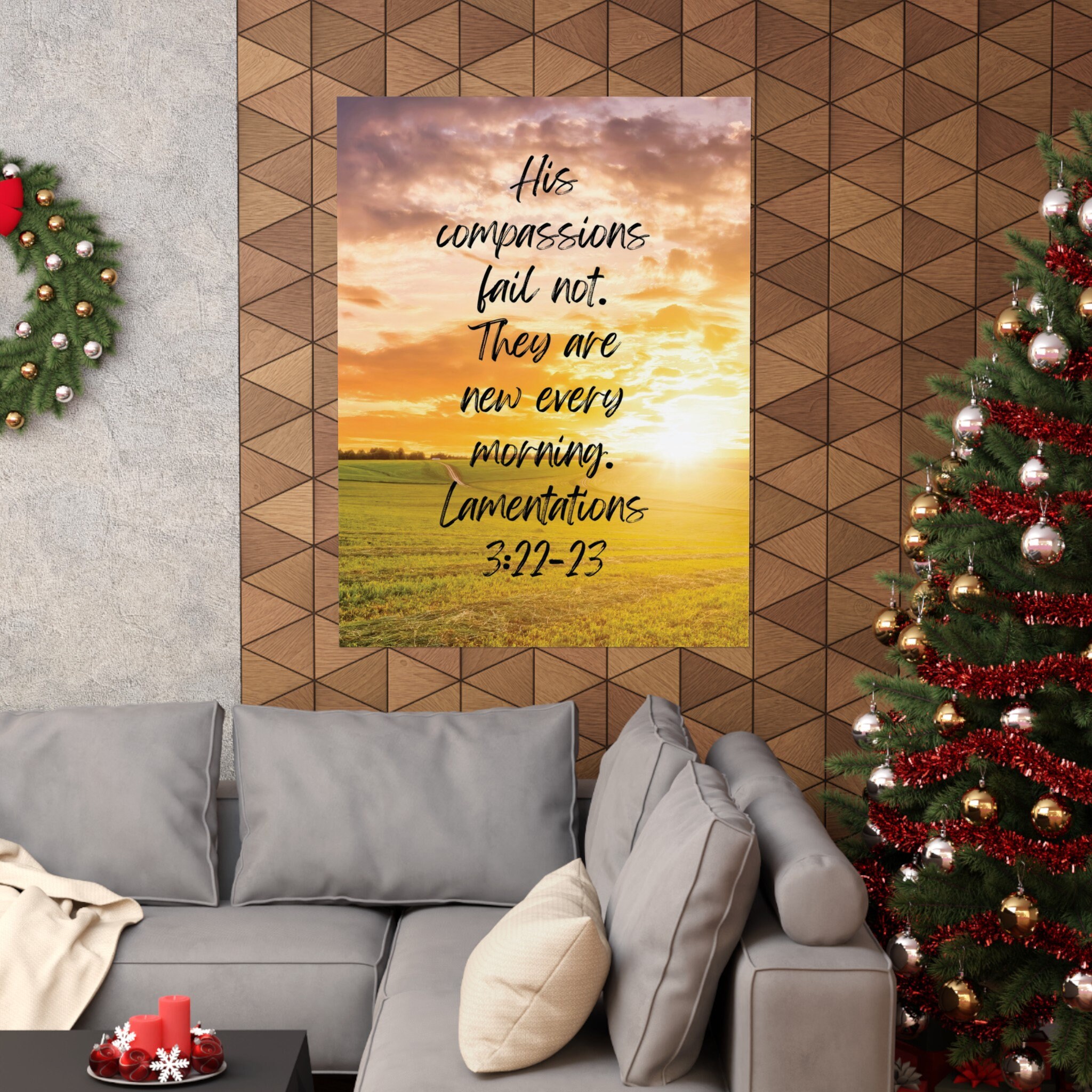 Bible Verse Wall Art Compassions New Every Morning, Lamentations 3:22 ...