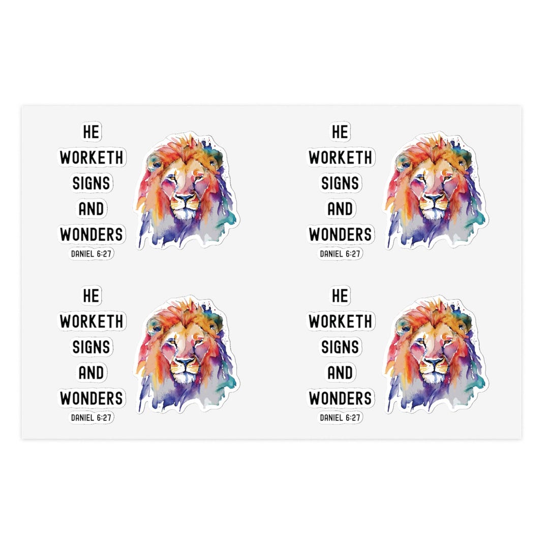 Daniel and the Lions Den Bible Stickers 5 Sheets, Daniel 6:27, Bible ...