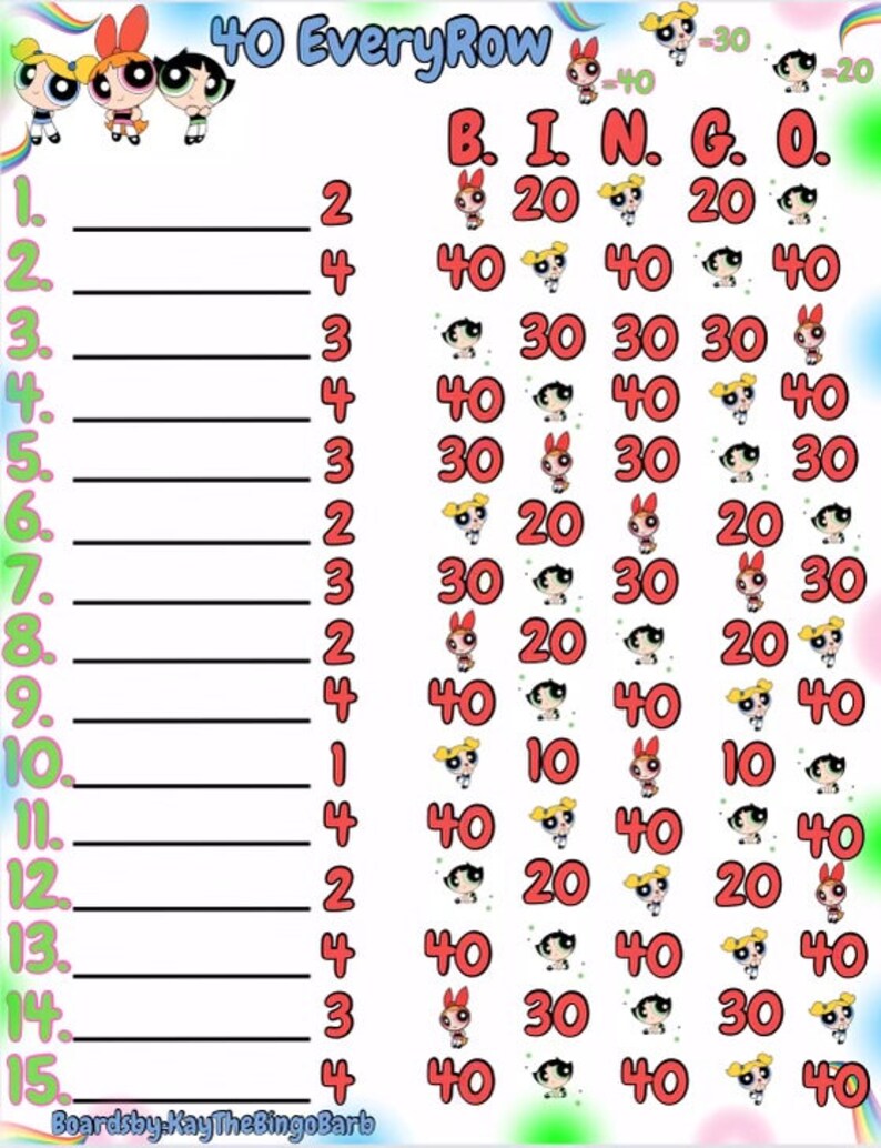 Powerpuff Girls 40 Everyrow Board - Etsy