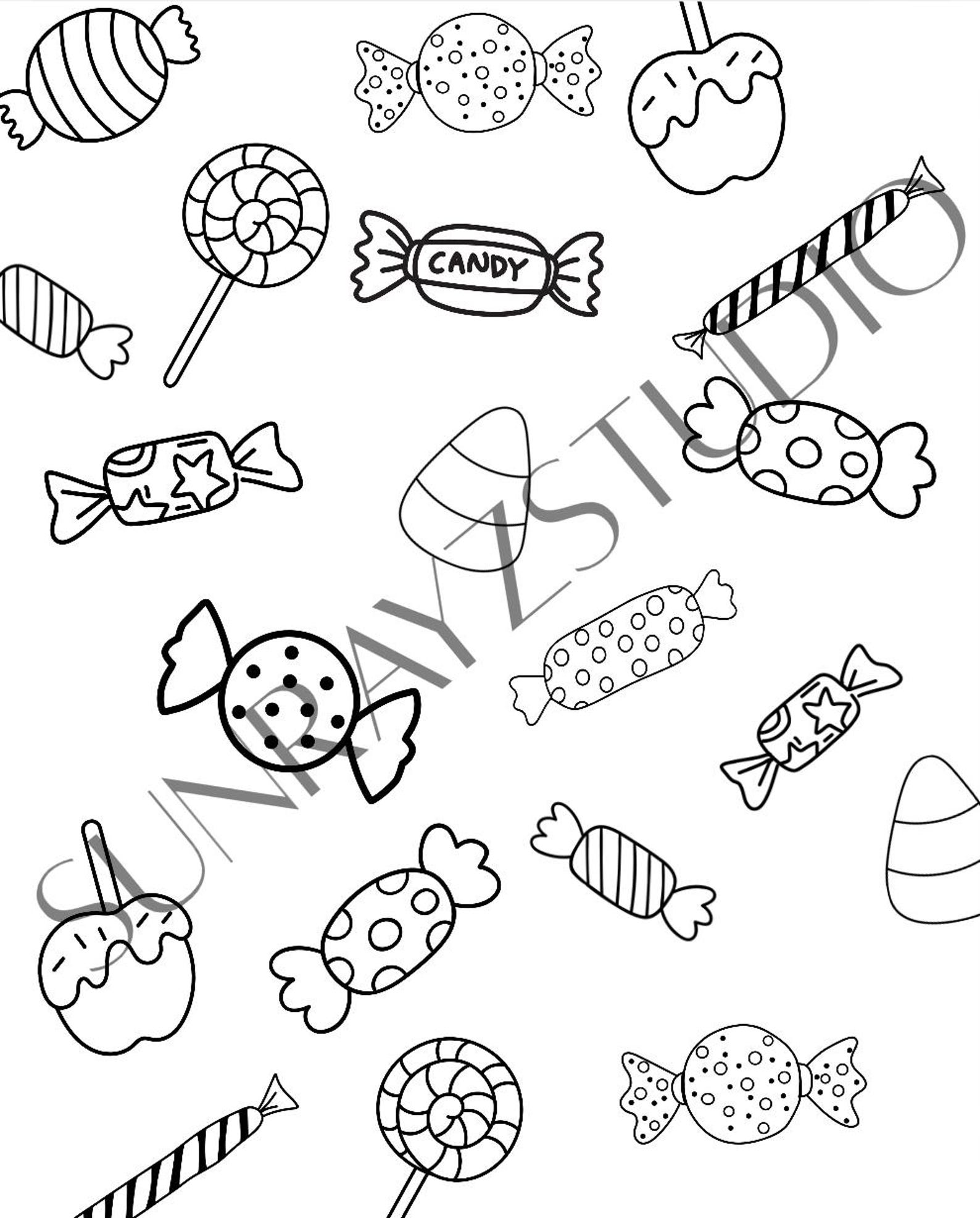 Halloween Coloring Page Set - Etsy