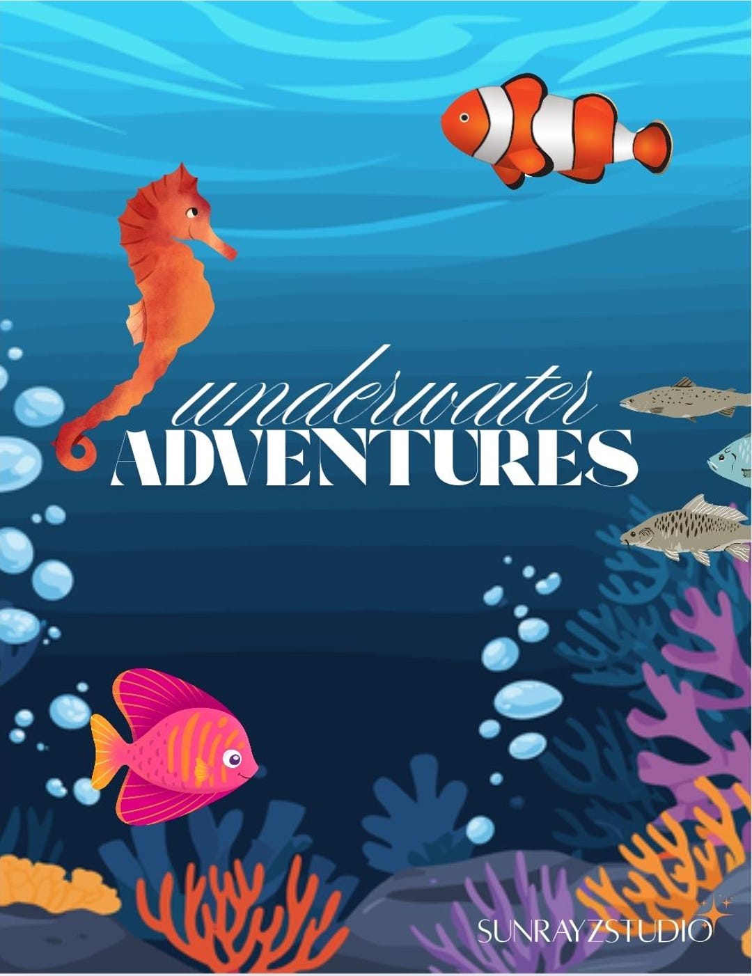 Underwater Adventures Coloring Pages - Etsy