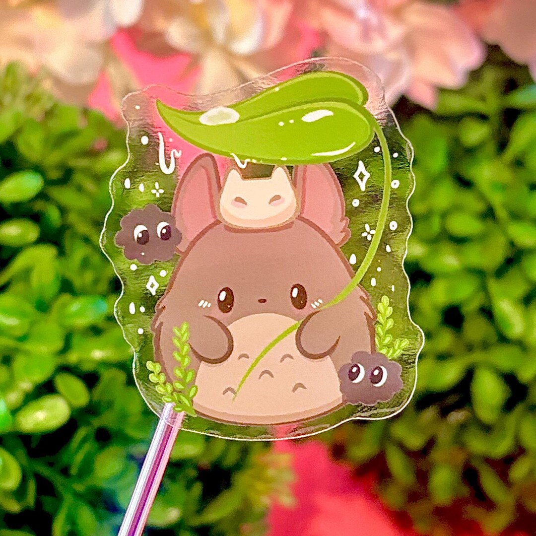 TOTORO From Ghibli Studio Transparent STICKER (matching Keychain Also ...