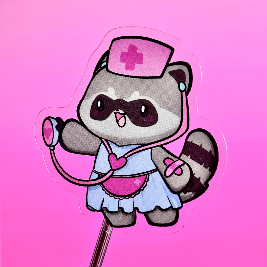 Raccoon Medic Sticker – Transparent Vinyl - Etsy