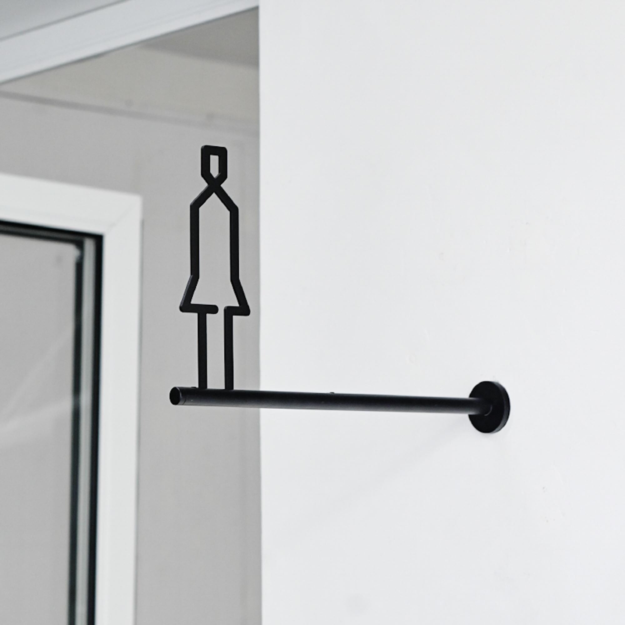 Double-sided Metal Toilet Sign - Side-mounted, Laser Cut Design, Ideal ...