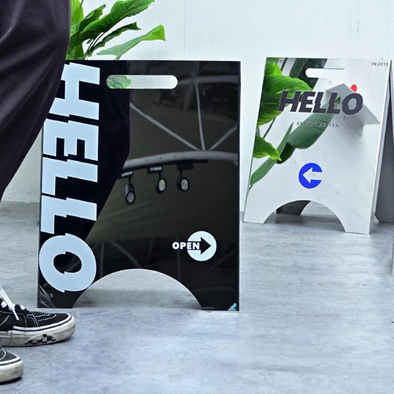 Mirrored Stainless Steel Foldable Floor-standing A-frame Sign ...