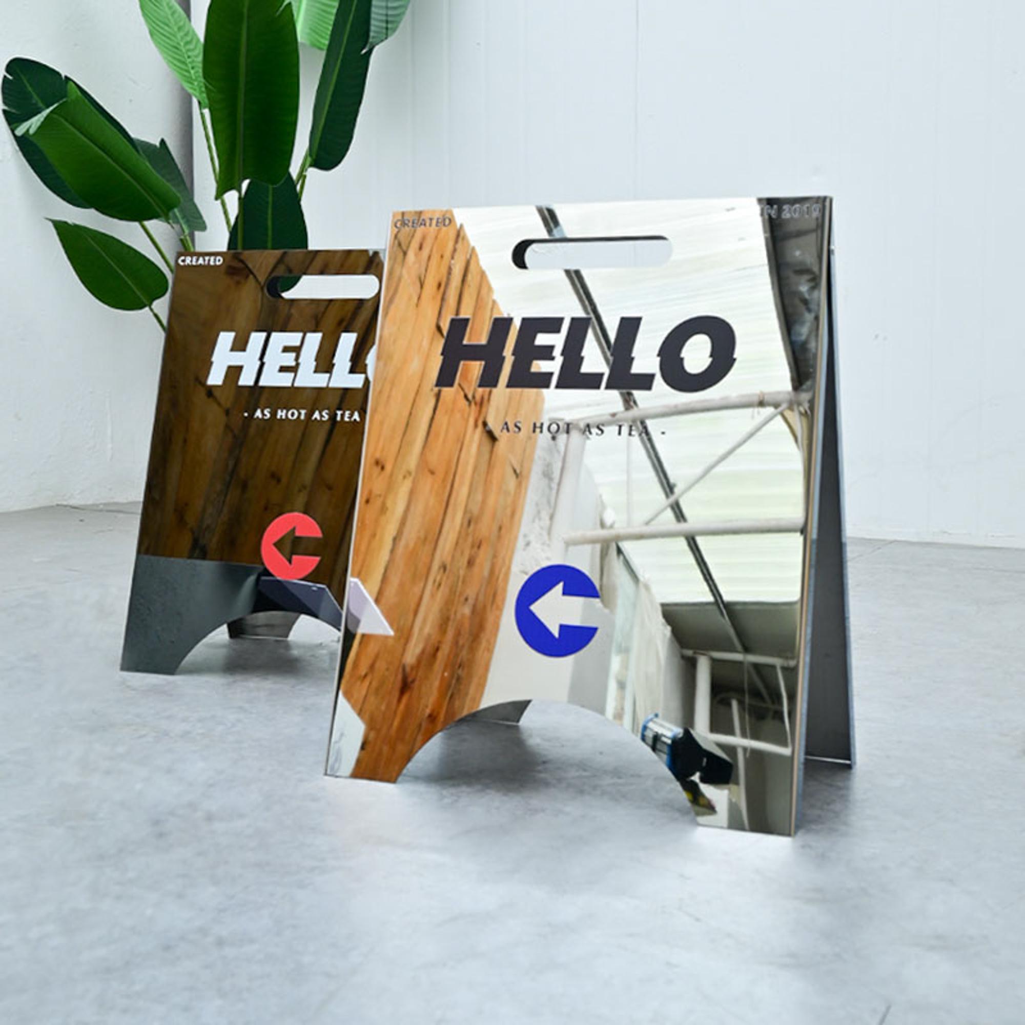 Mirrored Stainless Steel Foldable Floor-standing A-frame Sign ...