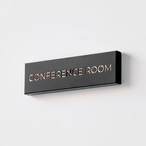 Custom Metal Lacquered Cut-out Door Sign - Reception Room Sign, Modern ...