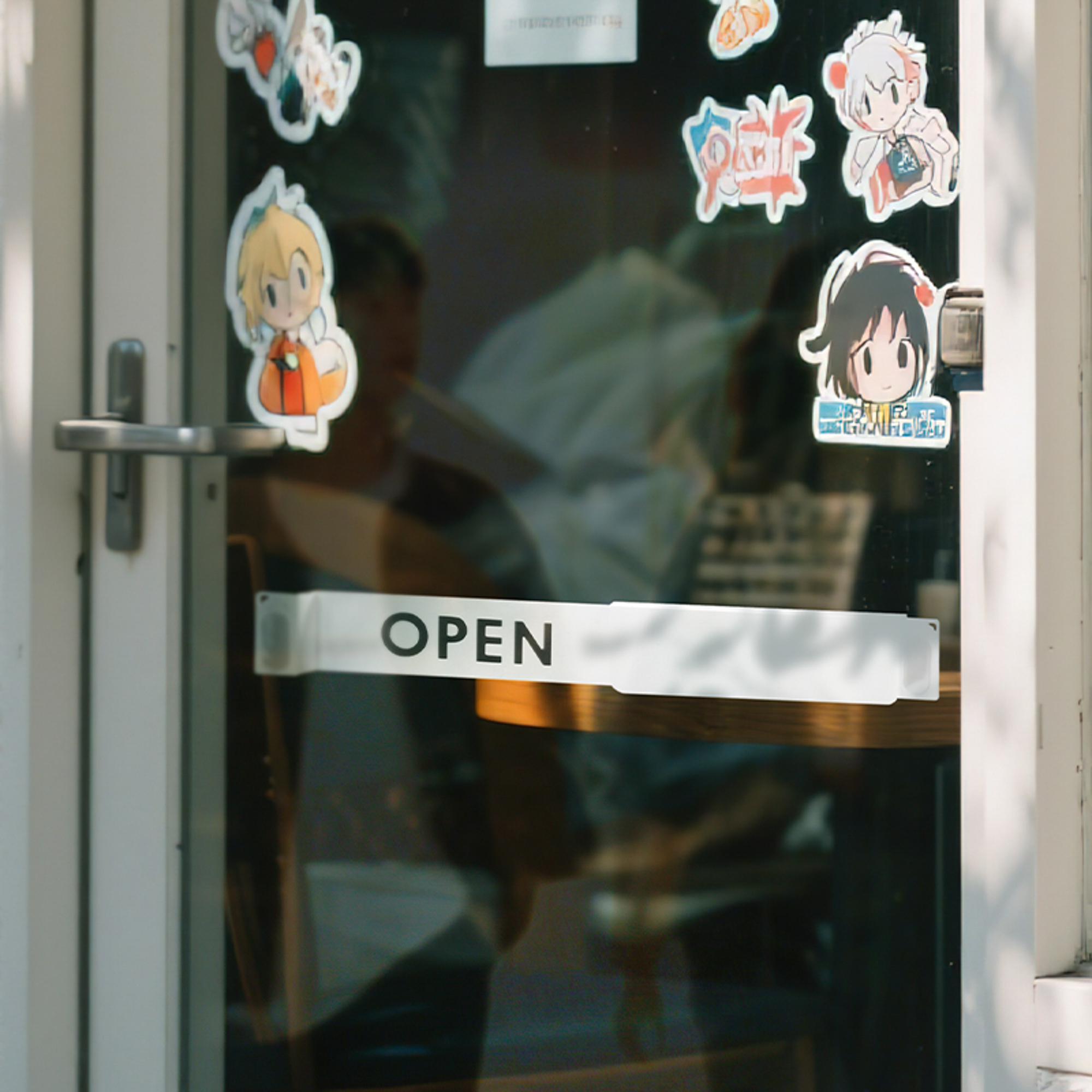 Double-sided Metal Door Sign - for Glass Doors Slide to Show Open ...