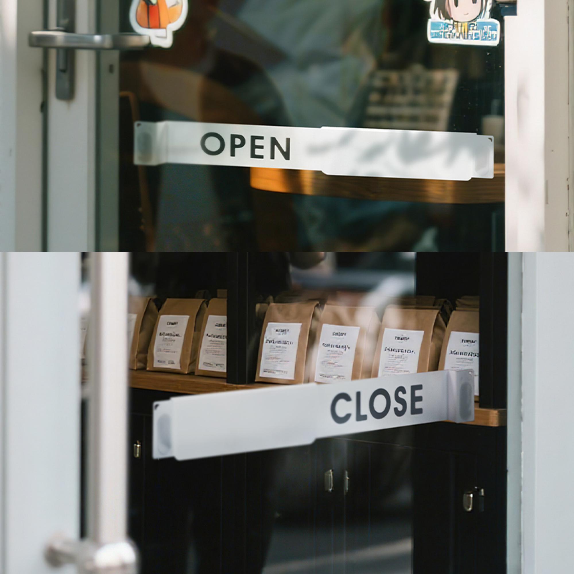 Double-sided Metal Door Sign - for Glass Doors Slide to Show Open ...