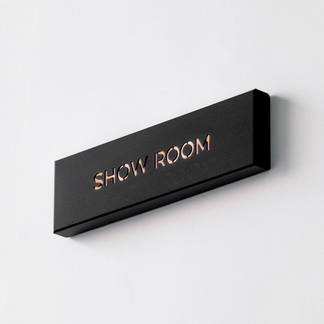 Custom Metal Lacquered Cut-out Door Sign - Reception Room Sign, Modern ...