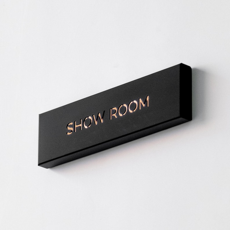 Custom Metal Lacquered Cut-out Door Sign - Reception Room Sign, Modern ...
