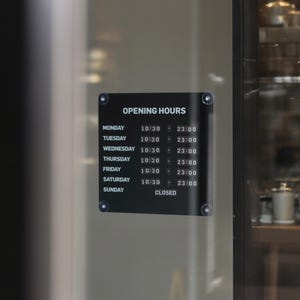 10" Magnetic Business Hours Sign for Glass Door Soft Magnet Numbers DIY ...