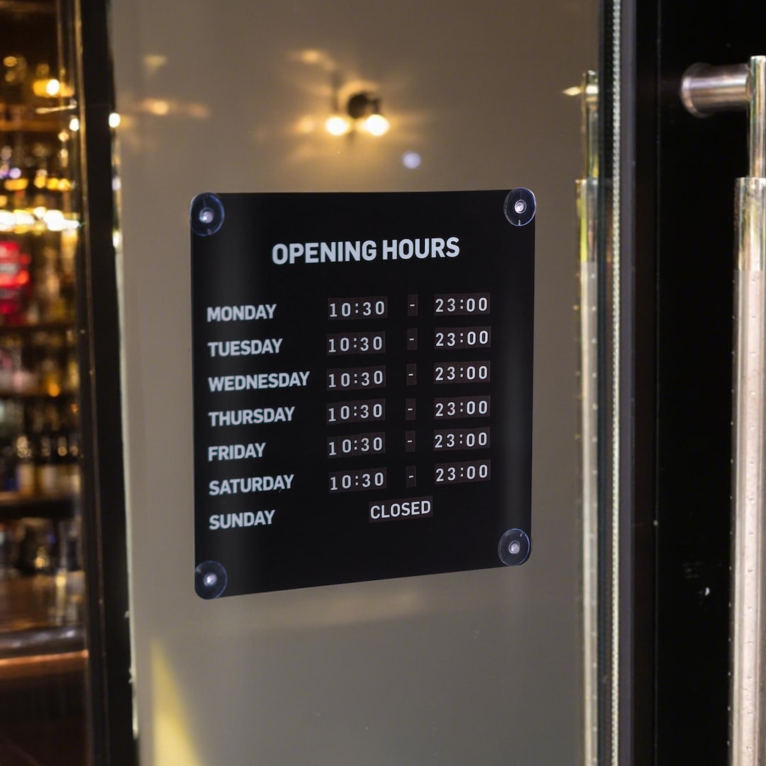 10" Magnetic Business Hours Sign for Glass Door Soft Magnet Numbers DIY ...