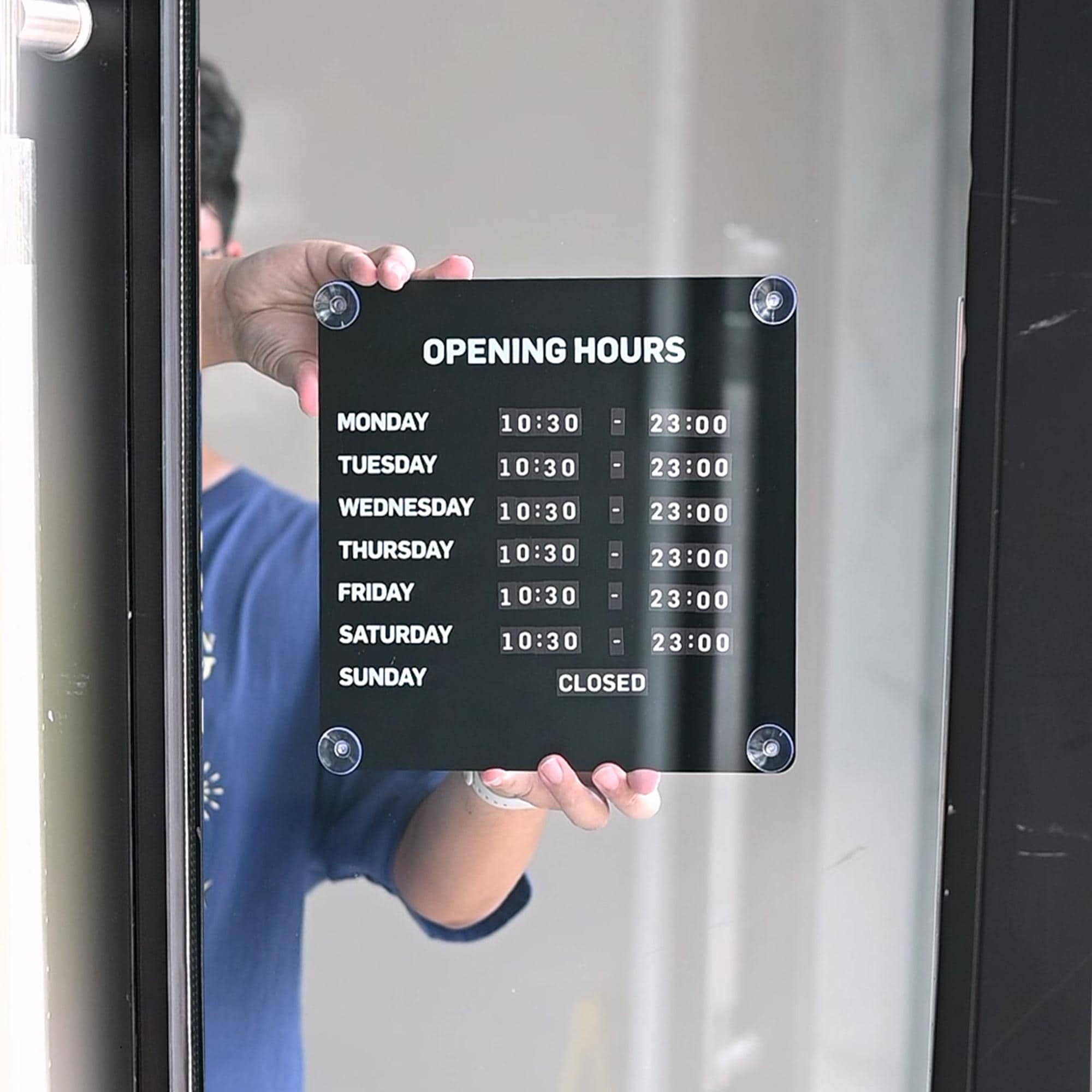 10" Magnetic Business Hours Sign for Glass Door Soft Magnet Numbers DIY ...