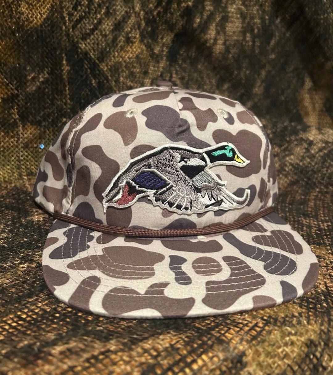 Mallard Duck Retro Camo Snapback Hat - Etsy