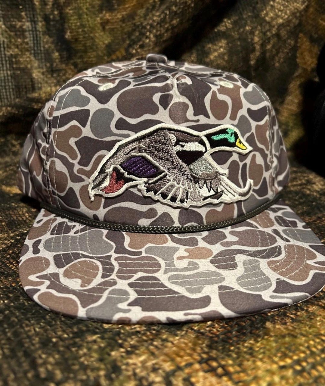 Mallard Duck Retro Camo Snapback Hat - Etsy