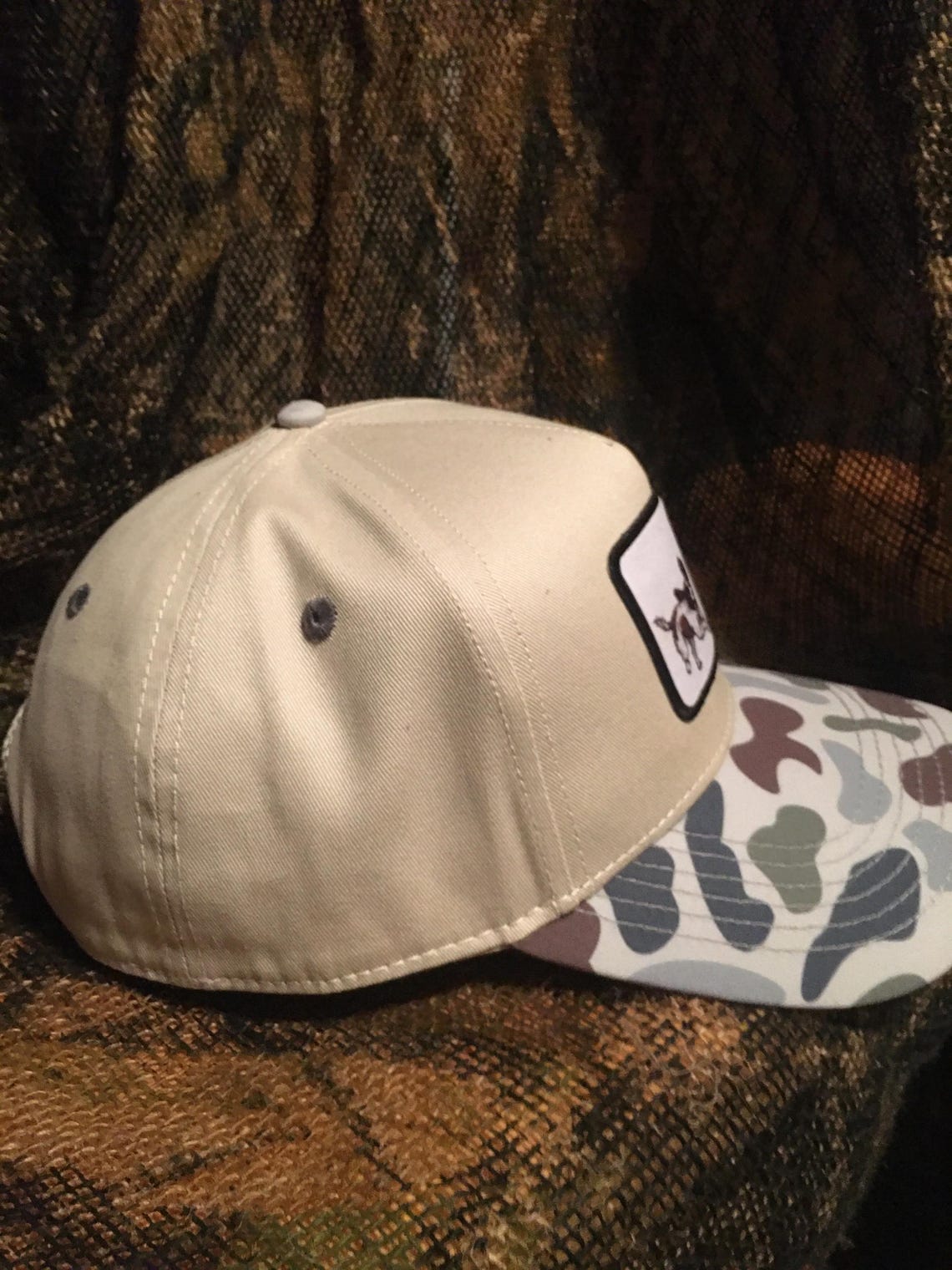 Pheasant Hunting Camo/tan Snapback Hat - Etsy
