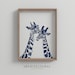 Linocut Giraffe Print, Giraffe Poster, Blue Giraffe Art, Kids Room ...