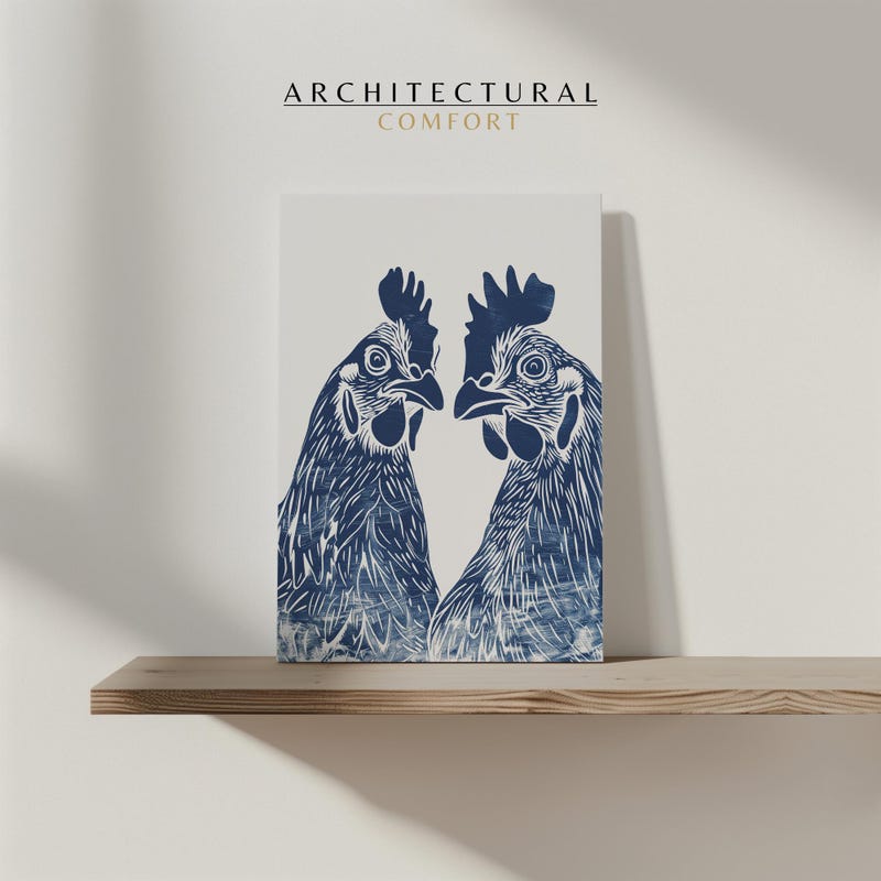 Chicken Linocut - Etsy