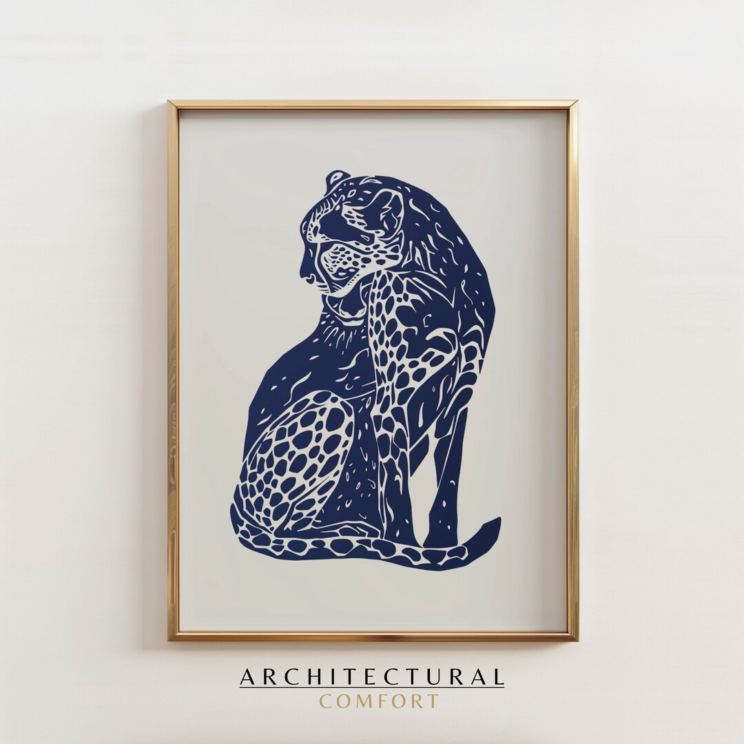 Linocut Cat Print, Cat Poster, Cat Print, Nature Art, Cheetah ...