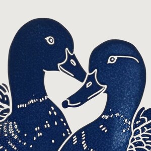 Linocut Duckprint, Duck Poster, Animal Print, Nature Art Poster, Kids ...