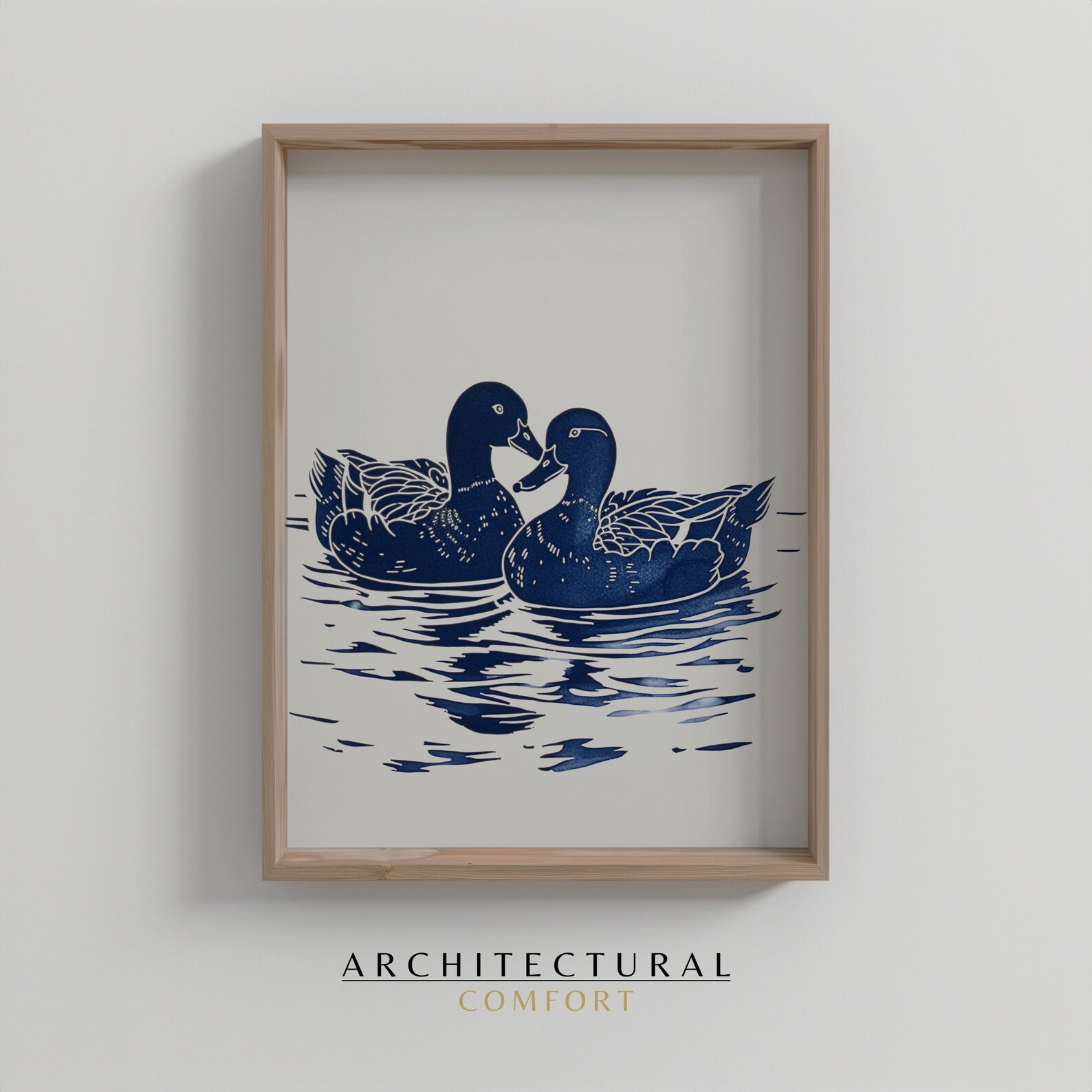 Linocut Duckprint, Duck Poster, Animal Print, Nature Art Poster, Kids ...