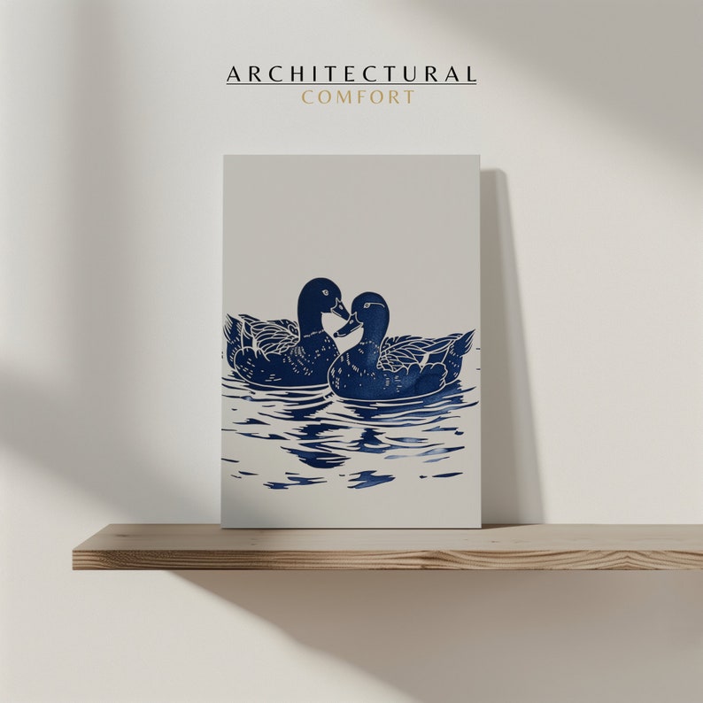 Linocut Duckprint, Duck Poster, Animal Print, Nature Art Poster, Kids ...