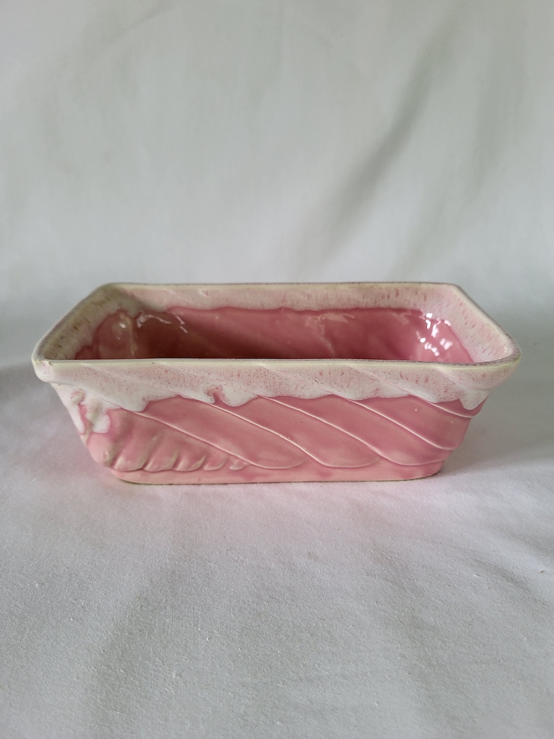 Vintage Pink Cookson Pottery 325 Ceramic Planter/plant Pot, Drip Glaze ...