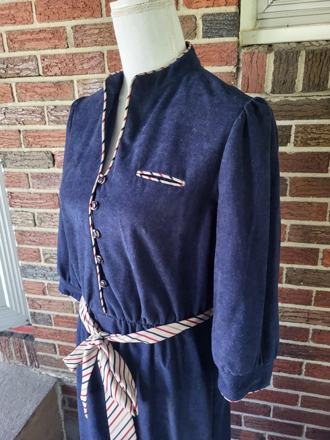 Vintage Amy-deb Navy Blue Belted Secretary Dress, 1980s - Etsy