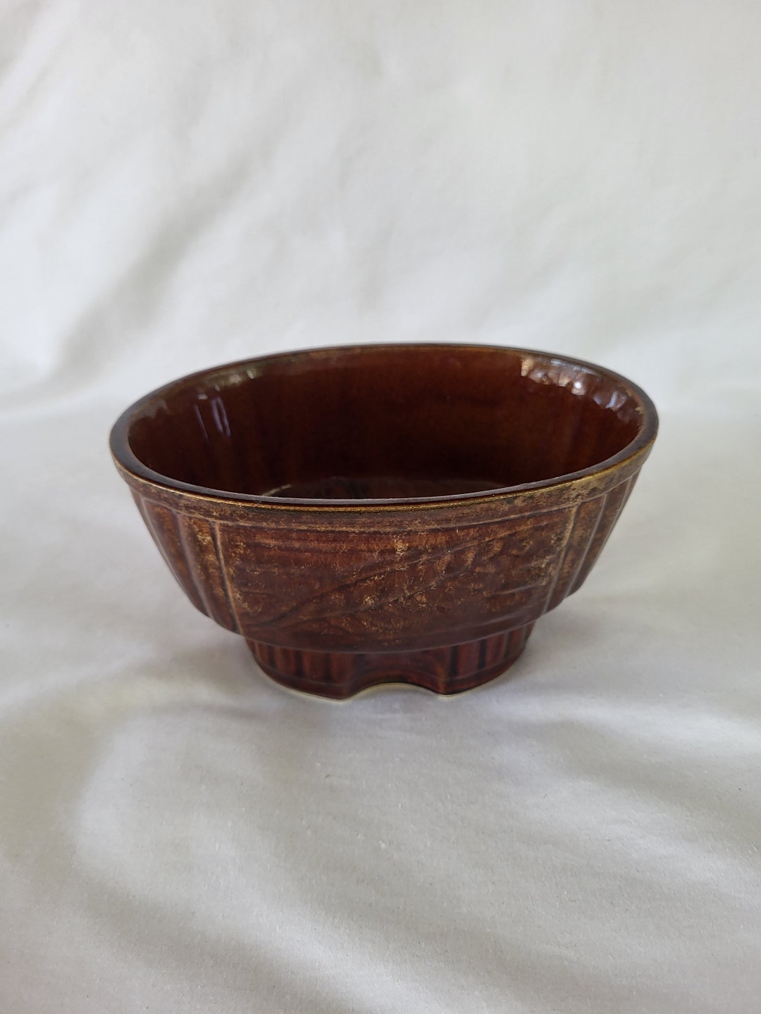 Vintage Cookson Pottery Brown Oval Footed Pot/planter, Style # 26, USA ...