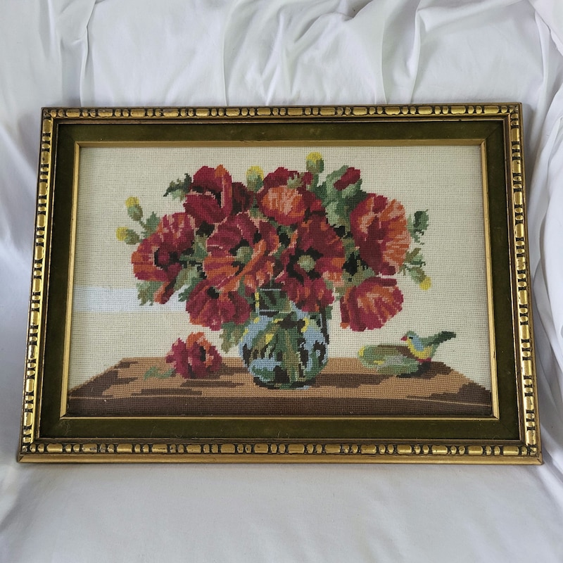 Floral Needlepoint - Etsy