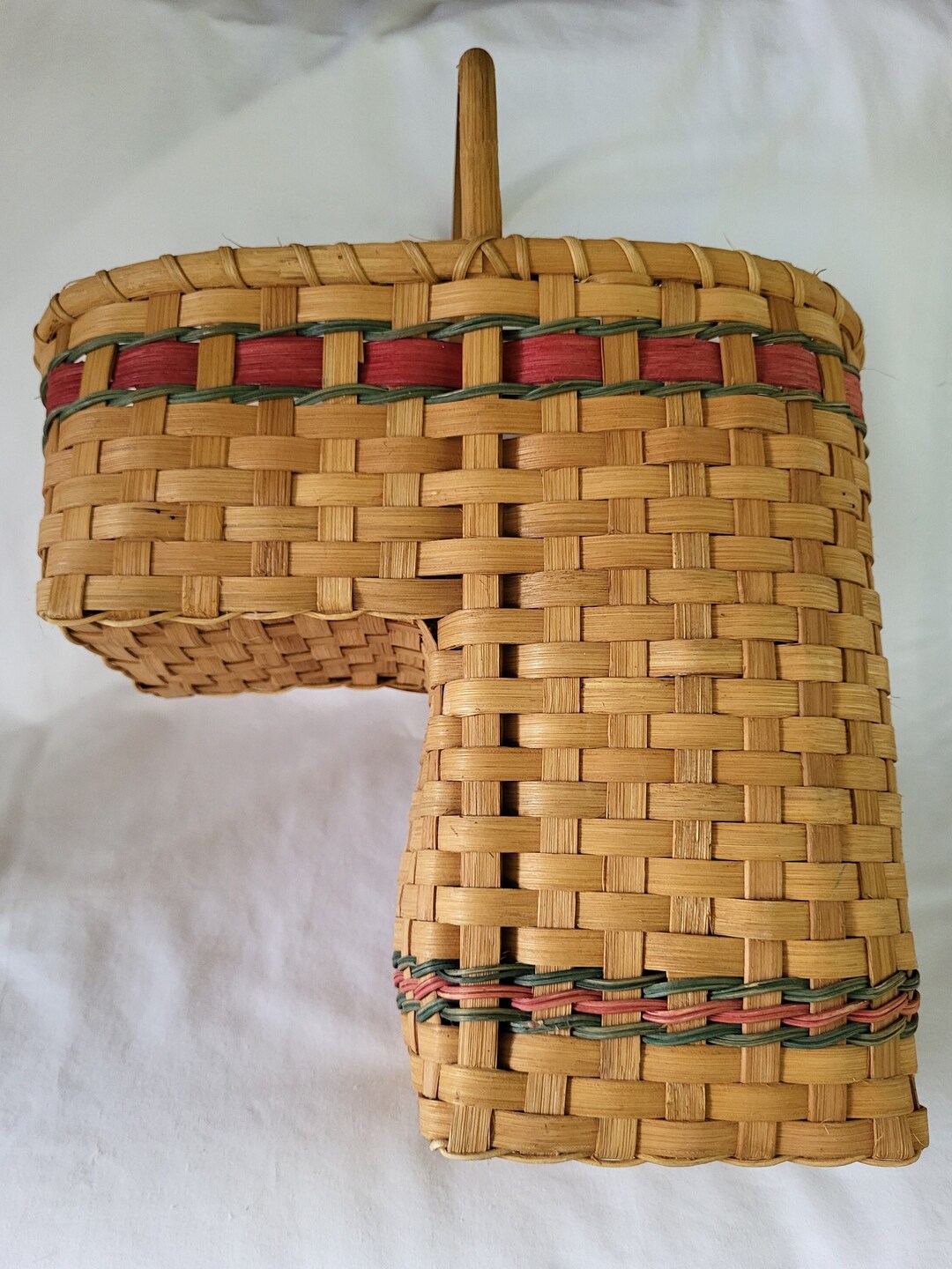 Vintage Wicker Woven Stair Basket Top Handle Step Storage - Etsy